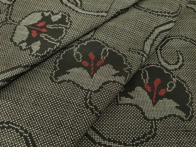 平和屋着物●本場大島紬　7マルキ　花唐草文　正絹　逸品　DAAS3496ps