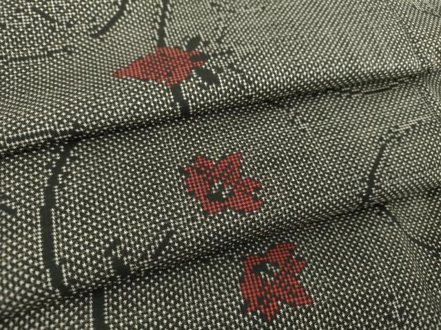 平和屋着物●本場大島紬　7マルキ　草花丸文　正絹　逸品　DAAS3498ps