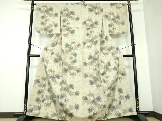 平和屋着物●本場大島紬　7マルキ　総絣　蔦の葉花文　正絹　逸品　DAAS3500ps