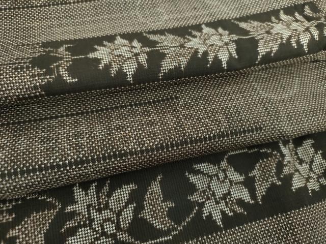 平和屋着物●本場大島紬　7マルキ　横段更紗花文　正絹　逸品　DAAS3502ps