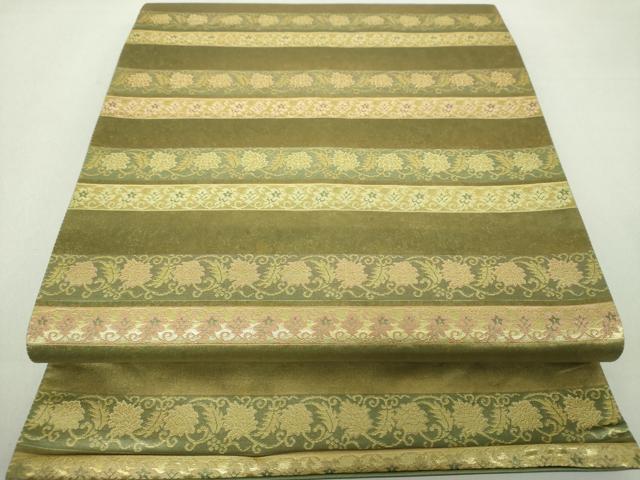 平和屋着物●西陣織　陰山織物謹製　箔屋清兵衛　六通柄袋帯　名物裂間道　本金箔　正絹　逸品　DAAS3525ps