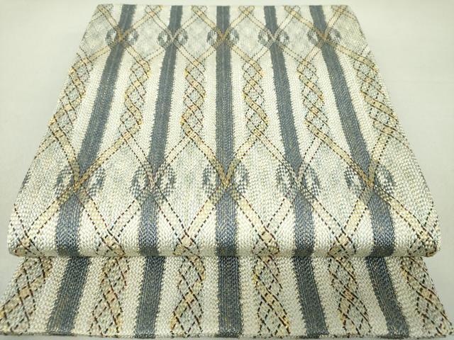 平和屋着物●全通柄袋帯　組織　菱間道　金糸　ますいわ屋扱い　正絹　逸品　DAAS3541ps