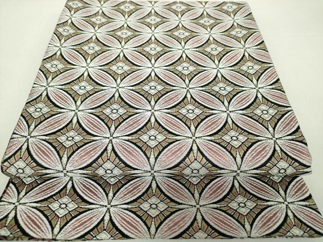 平和屋着物●西陣　みやび謹製　両面　全通柄袋帯　七宝花文　証紙付き　正絹　逸品　DAAS3548ps