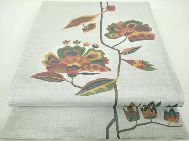 平和屋着物●名門木屋太　今河織物　六通柄袋帯　更紗花文　正絹　逸品　DAAS3560ps