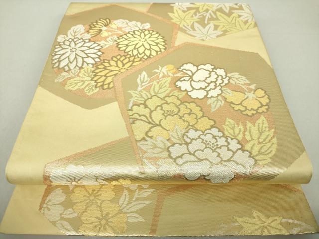 平和屋着物●西陣　川島織物　六通柄　本袋帯　草花文　金銀糸　正絹　逸品　DAAS3564ps