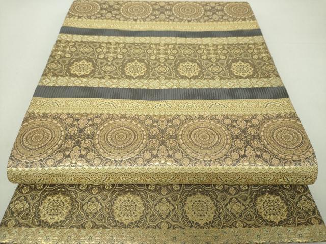 平和屋着物●西陣織　陰山織物謹製　箔屋清兵衛　六通柄袋帯　正倉院　天平錦間道　金糸　正絹　逸品　未使用　DAAS3608ps