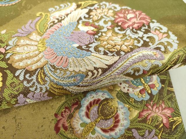 平和屋着物○西陣 高島織物謹製 六通柄袋帯 繻珍織 鳳凰花