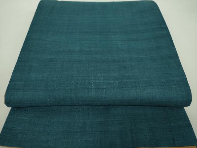 平和屋着物●両面　全通柄袋帯　紬地　高麗納戸色　黄唐茶色　正絹　逸品　DAAS3648ps