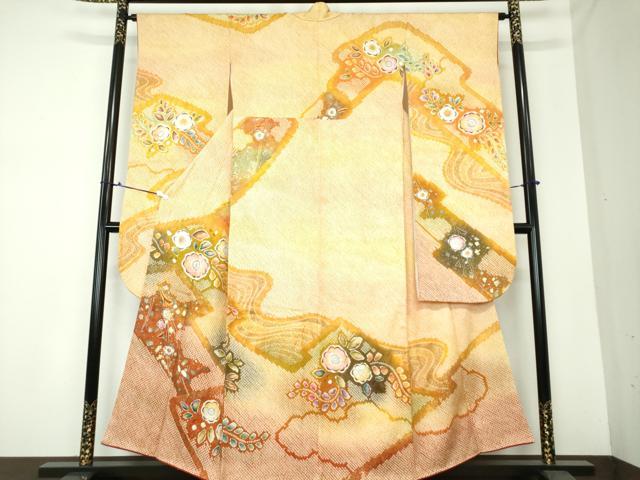 平和屋着物●豪華振袖　総絞り　辻が花　金彩　正絹　逸品　DAAS3663ps