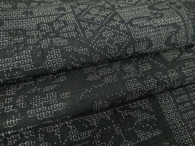 平和屋着物●結城紬　80亀甲　流水花文　正絹　逸品　DAAS3669ps