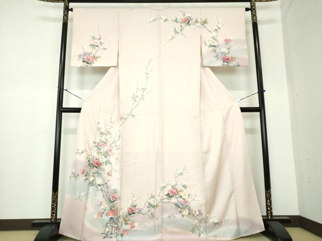 平和屋着物●訪問着　枝花文　暈し染め　金彩　正絹　逸品　DAAS3679ps