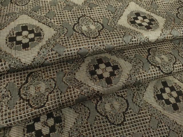 平和屋着物●本場大島紬　龍郷絣　花菱文　正絹　逸品　DAAS3680ps