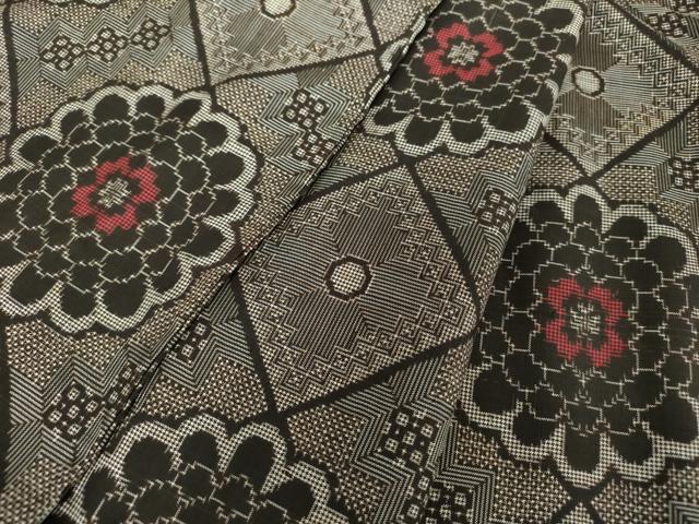 平和屋着物●本場大島紬　龍郷絣　花菱文　正絹　逸品　DAAS3682ps