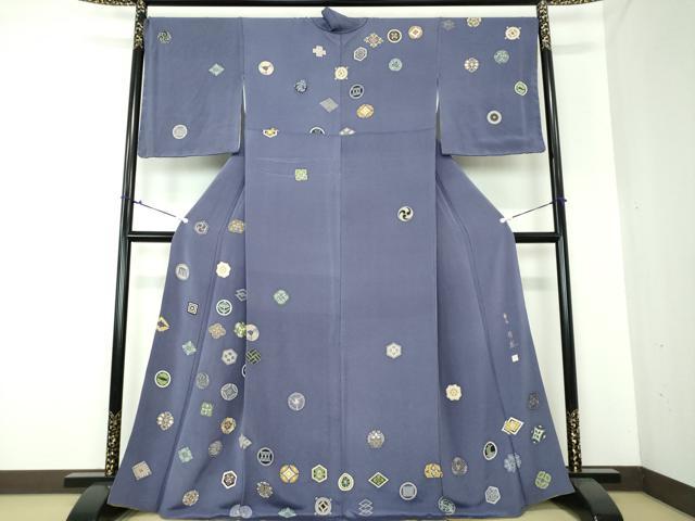 平和屋着物●訪問着　作家物　宝尽くし花丸文　鬼しぼ縮緬　正絹　逸品　未使用　DAAS3711ps