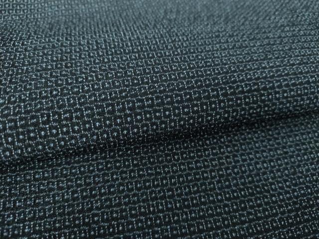 平和屋着物○男性 本塩沢 アンサンブル 110亀甲 中田屋織物謹製 証紙付き