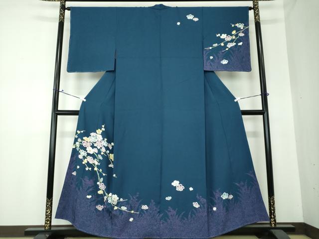 平和屋着物●訪問着　枝花文　シルエット　金彩　正絹　逸品　未使用　DAAS3757ps