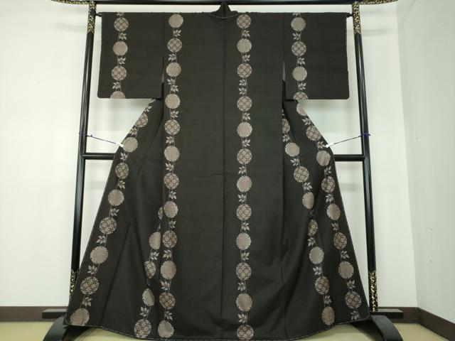 平和屋着物●本場大島紬　9マルキ　地空　雪輪花間道　正絹　逸品　未使用　DAAS3784ps