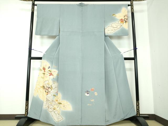 平和屋着物●訪問着　宝尽くし花文　暈し染め　鬼しぼ縮緬　金彩　正絹　逸品　DAAS3791ps
