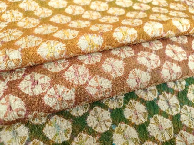 平和屋着物●上質な紬　漢方染　蜘蛛絞り　霞文　正絹　逸品　DAAS3805ps