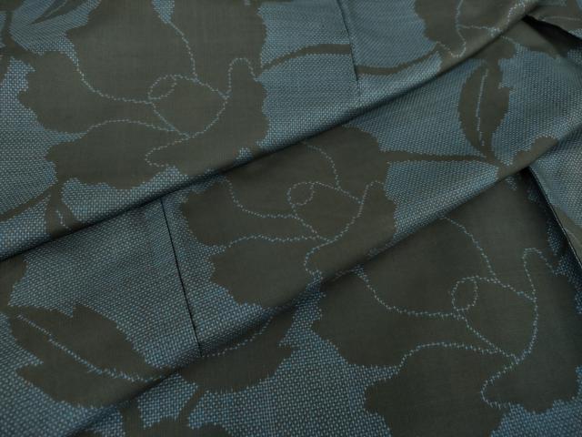 平和屋着物●本場大島紬　7マルキ　草花文　正絹　逸品　DAAS3828ps