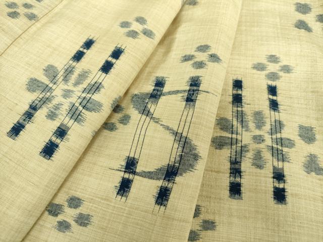 平和屋着物●上質な紬　藍　琉球絣文様　正絹　逸品　DAAS3832ps