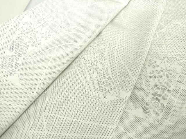 平和屋着物●本場大島紬　白大島　9マルキ　冊子花文　正絹　逸品　DAAS3845ps