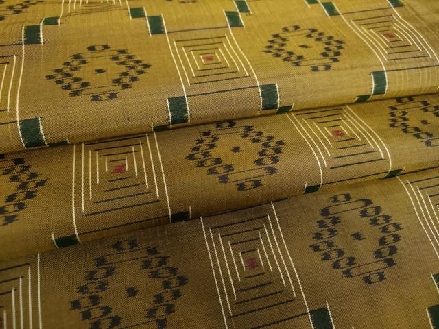 平和屋着物●本場琉球絣　花菱文　正絹　逸品　未使用　DAAS3846ps