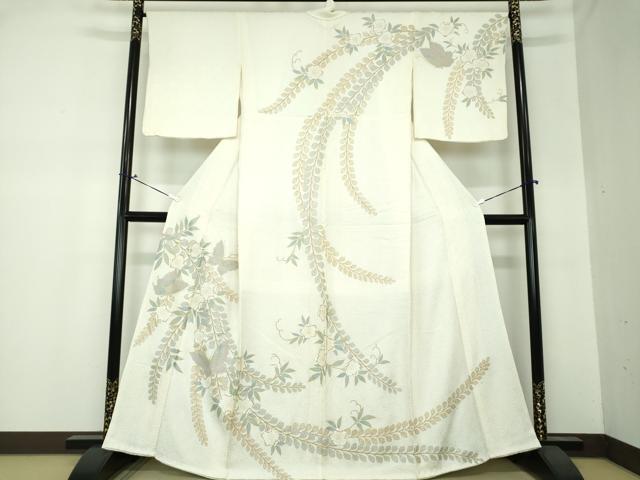 平和屋着物●訪問着　絞り　辻が花　舞蝶文　金銀彩　正絹　逸品　DAAS3860ps