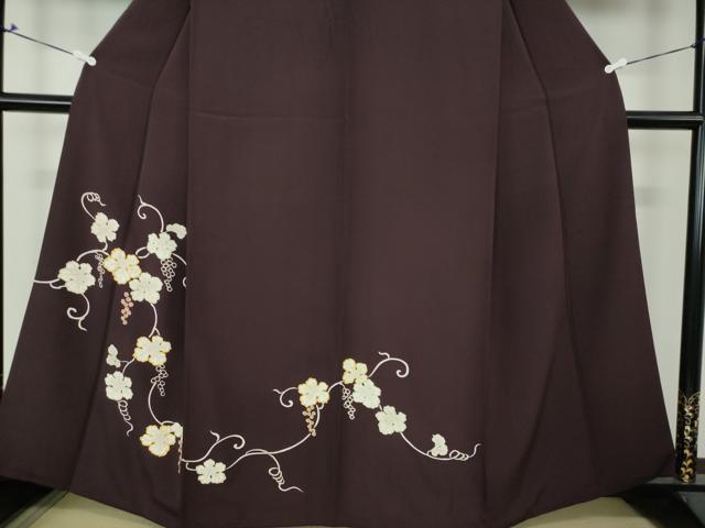 平和屋着物○訪問着 葡萄蔦の葉文 暈し染め 金彩 正絹