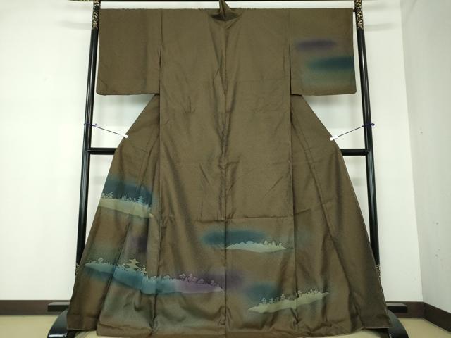 平和屋着物●訪問着　お召地　風景文　暈し染め　正絹　逸品　DAAS3877ps