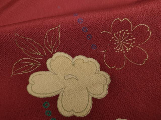 平和屋着物□極上 訪問着 紬地 舞桜 藤色地 きぬた