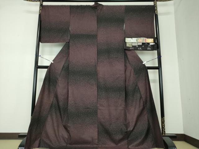 平和屋着物●都喜ヱ門　藤絹織物謹製　本場染大島紬　利休趣　純泥染　茶染　渚のバラード　大丸扱い　証紙付き　正絹　逸品　DAAS3920ps