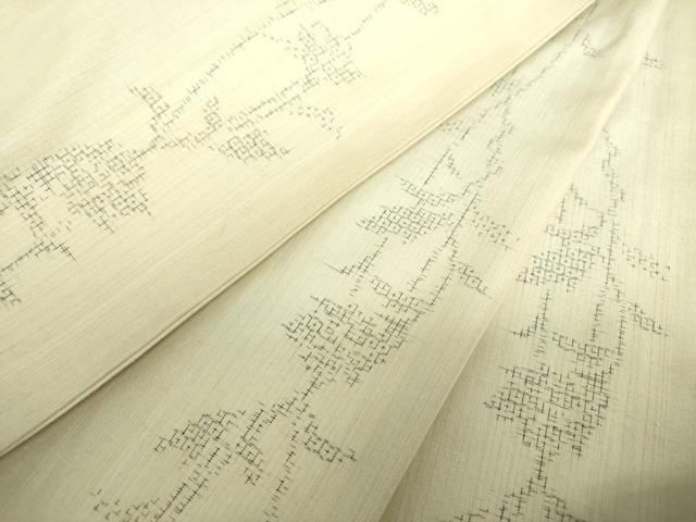 平和屋着物●結城紬　奥順　はたおり娘　80亀甲　飛び亀甲柄　花間道　正絹　逸品　DAAS3923ps