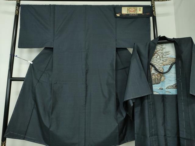 平和屋着物●男性　本場大島紬　アンサンブル　長羽織　亀甲柄　証紙付き　正絹　逸品　未使用　DAAS3945ps