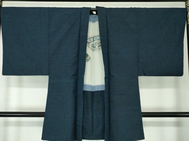 平和屋着物○男性 髭紬 アンサンブル 濃紺地 正絹 逸品 未使用 DAAU5116ps