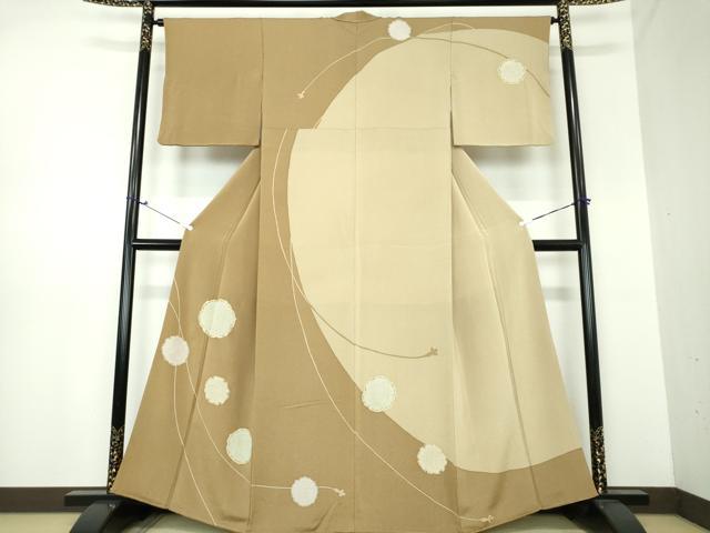 平和屋着物●訪問着　雪輪文　鬼しぼ縮緬　金彩　正絹　逸品　DAAS3965ps