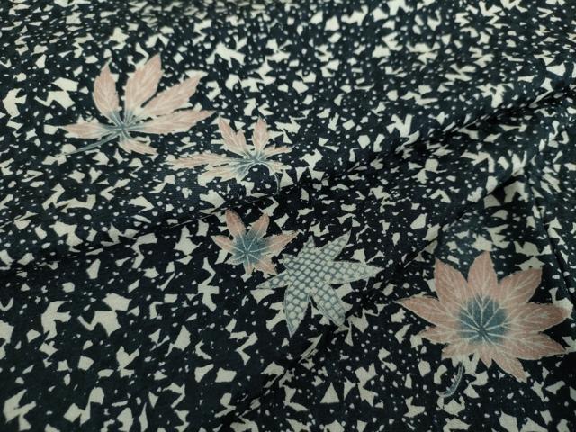 平和屋着物●上質な小紋　楓文　正絹　逸品　DAAS3966ps