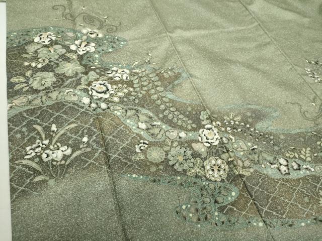 平和屋着物○本場染大島紬 訪問着 辻が花 絞り 暈し染め 正絹 逸品