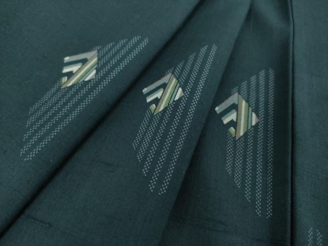 平和屋着物●上質な紬　菱文　金彩　正絹　逸品　DAAS3982ps