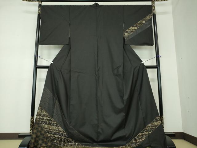 平和屋着物●中国三大刺繍　スワトウ刺繍　汕頭刺繍　総刺繍　本場縞大島紬　訪問着　花菱文　正絹　逸品　DAAS3985ps