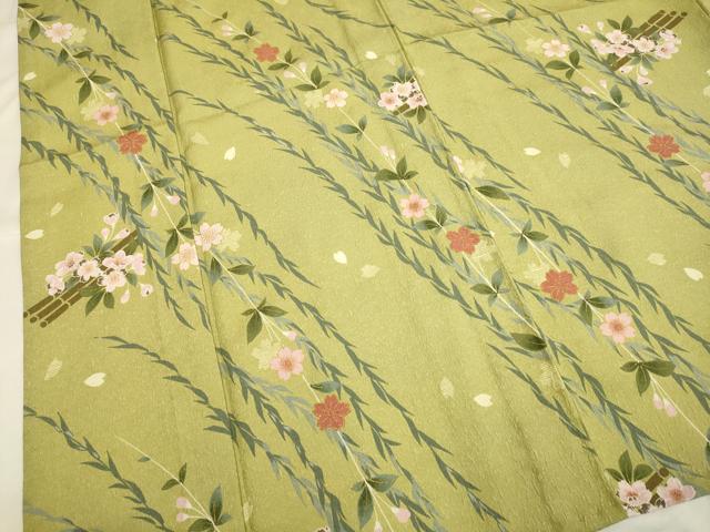 平和屋着物▽小紋 単衣 花筏文 金彩 洗える着物 DAAS4008du 小紋