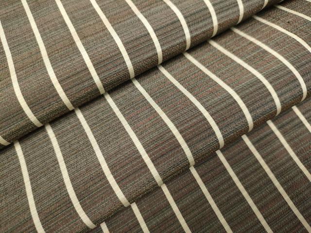 平和屋着物▽上質なお召　単衣　縞　正絹　逸品　DAAS4480du