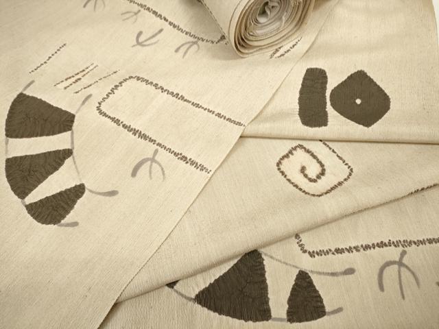 平和屋着物●付下げ　解き反物　着尺　絞り　抽象柄　彩雪縮緬　八掛付き　逸品　DAAS6587zzz