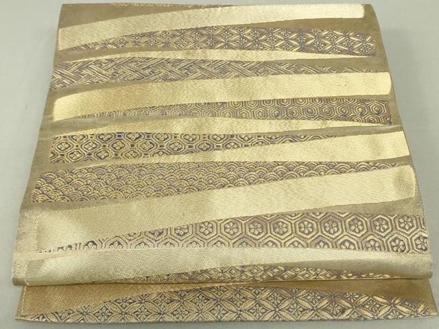 平和屋着物●西陣の名門　加納幸謹製　六通柄袋帯　吉祥文　金糸　引箔　正絹　逸品　DAAT0157ob