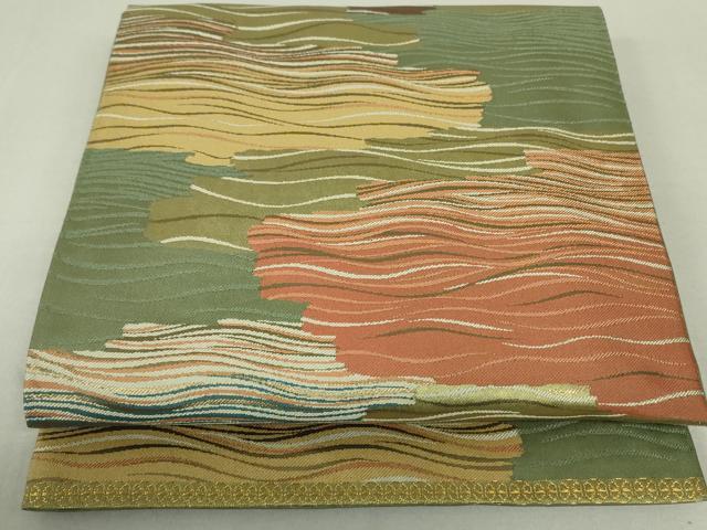 平和屋着物●皇室献上作家　北出与三郎　六通柄　本袋帯　正倉院樹波洗雲文　金糸　正絹　逸品　DAAT0172ob