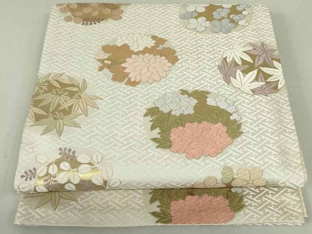 平和屋着物●六通柄袋帯　唐織　彩綾形花丸文　金糸　正絹　逸品　DAAT0238ob