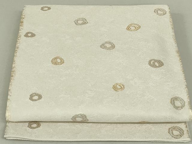 平和屋着物●西陣　織楽浅野　六通柄袋帯　抽象文様　金糸　正絹　逸品　DAAT0275ob