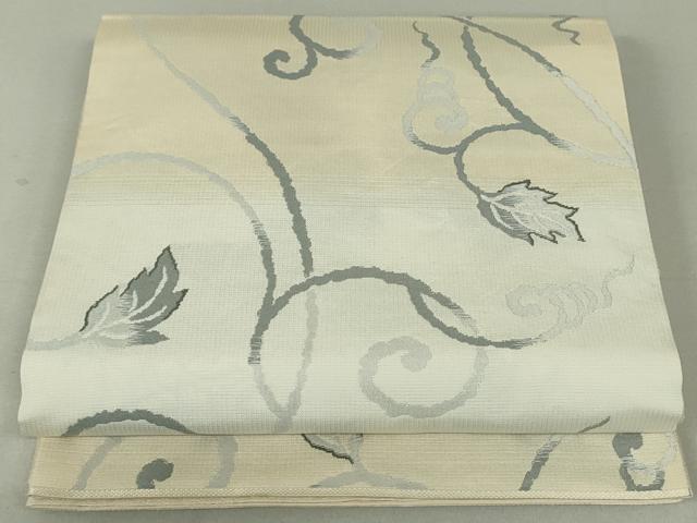 平和屋着物●六通柄袋帯　唐草文　正絹　逸品　DAAT0310ob