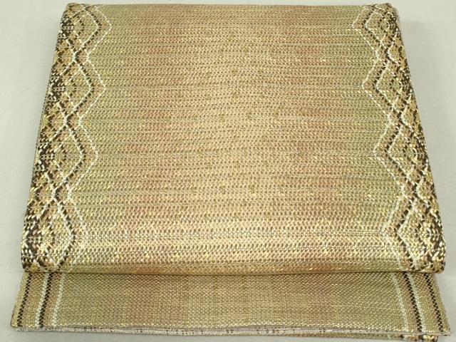 平和屋着物●ひなや工房　くむ・あむ・おる　伊豆蔵明彦　組織　太鼓柄袋帯　間道　金糸　ますいわ屋扱い　正絹　逸品　DAAT0335ob