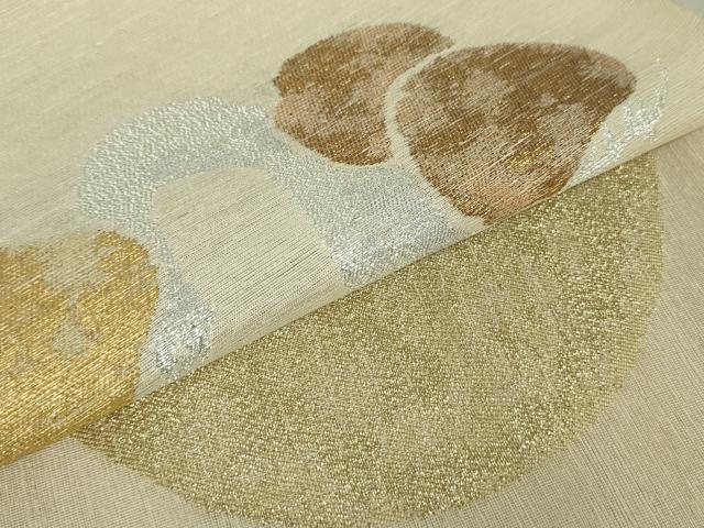 平和屋着物○太鼓柄袋帯 紬地 抽象文様 金銀糸 正絹 逸品 DAAT0394ob